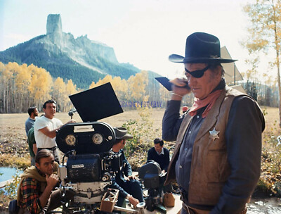 TRUE GRIT JOHN WAYNE AS MARSHALL ROOSTER COGBURN GREAT ON SET CANDID ...