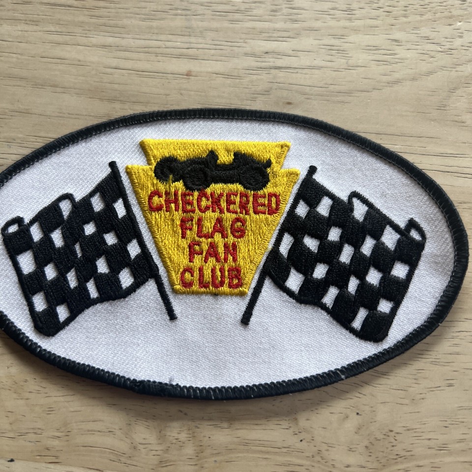 Vintage Checkered Flag Fan Club Car Racing Patch | eBay