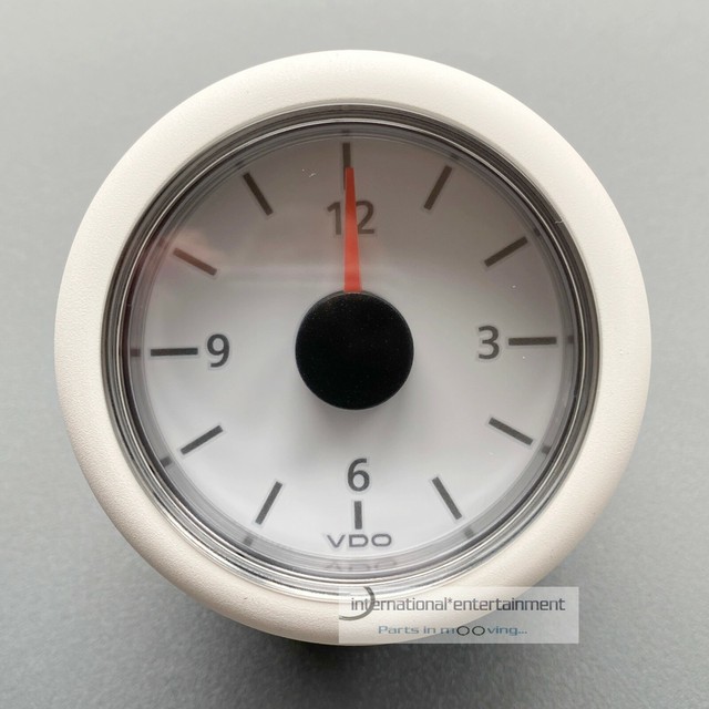 VDO Quarz Uhr Viewline Clock marine 12v WEISS Chromring abgerundet for ...