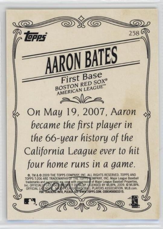 2009 Topps 206 Bronze Aaron Bates #258 Rookie RC | eBay