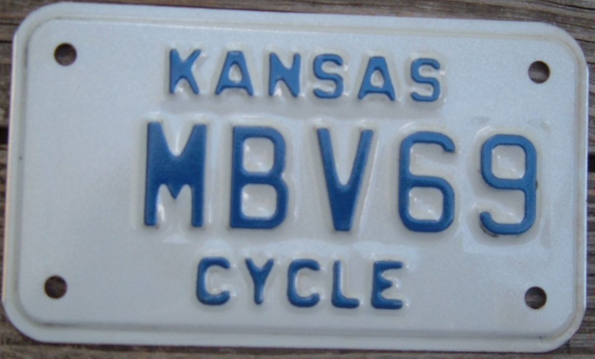 KANSAS 1990s Motorcycle license plate MBV 69 | eBay