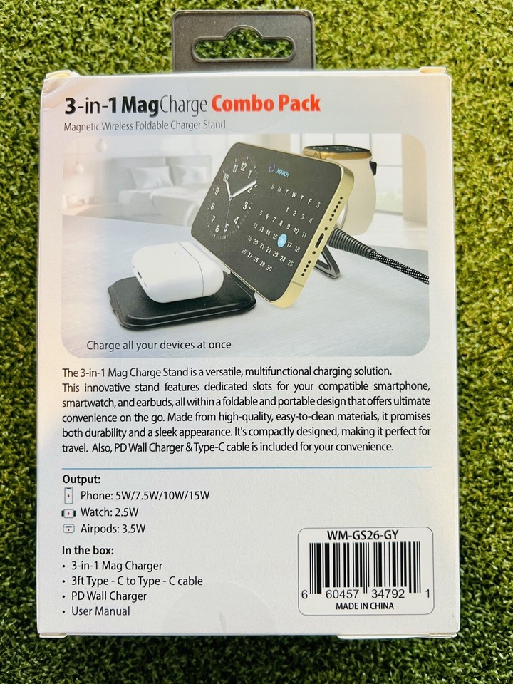 Bluestone 3 In 1 Mag Charge Combo Pack Magnetic Wireless Foldable ...