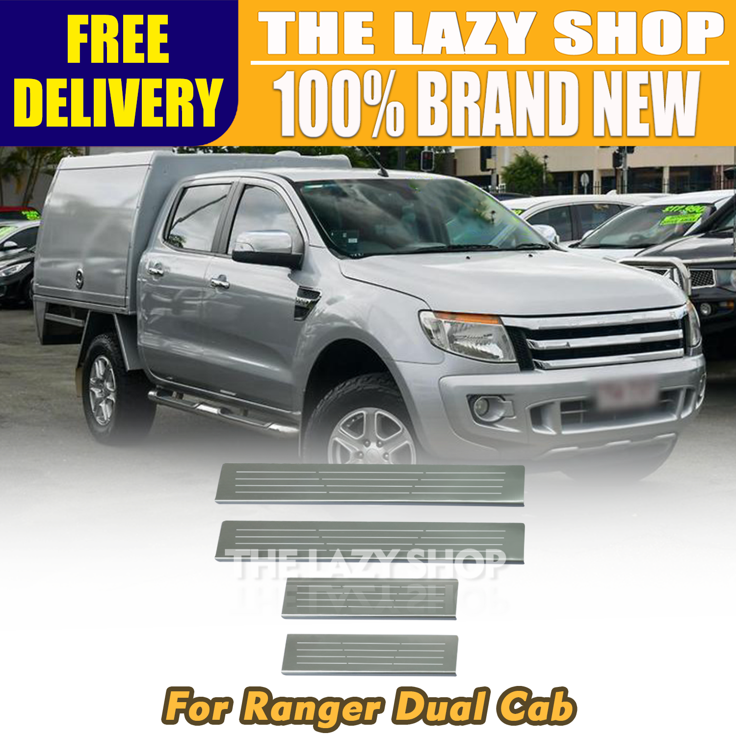 Stainless Steel Scuff Plate for Ranger dual cab 2011-2022 Door Sills ...