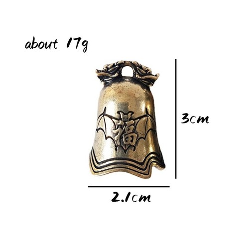 Pure Brass Bat Blessing Peach Bell Key Chain Pendant Keyring Hanging ...