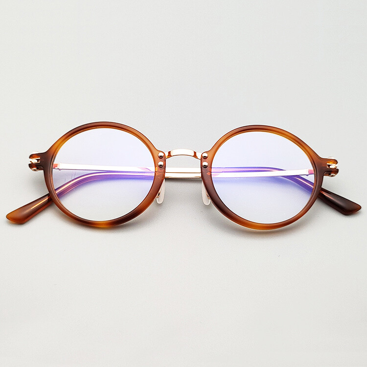 Retro Round Eyeglasses Frame For Men Women Vintage Ultra Light Plate ...