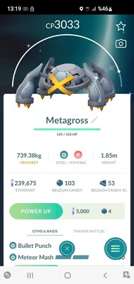 Pokémon Go | Shiny Metagross With Special Move Meteor Mash | Trade 80K ...