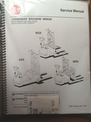 New BT Prime-Mover Service Manual CSX20/30/40 WSX30/40 WRX30 High ...