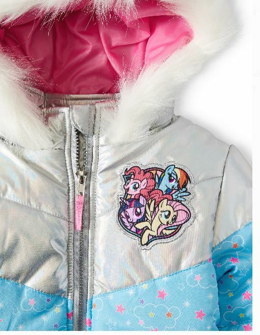 My Little Pony Metallic Print Ski Jacket with Fur Trim Girls Hooded ...