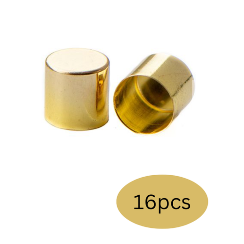 10mm Metal End Caps Gold- 16pcs | eBay