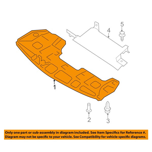 For 2013-2014 Pathfinder Front Engine Splash Shield Black Plastic 75892 ...