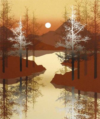 James Hagen "Sugar Grove" SIGNED FINE ART Serigraph trees sunset ...