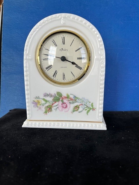 Aynsley Wild Tudor Fine Bone China Clock 5 1/8" H Works | eBay