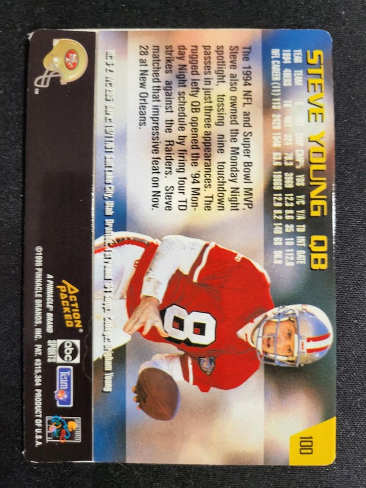 1995 Action Packed Monday Night Steve Young Card #100 49ers | eBay