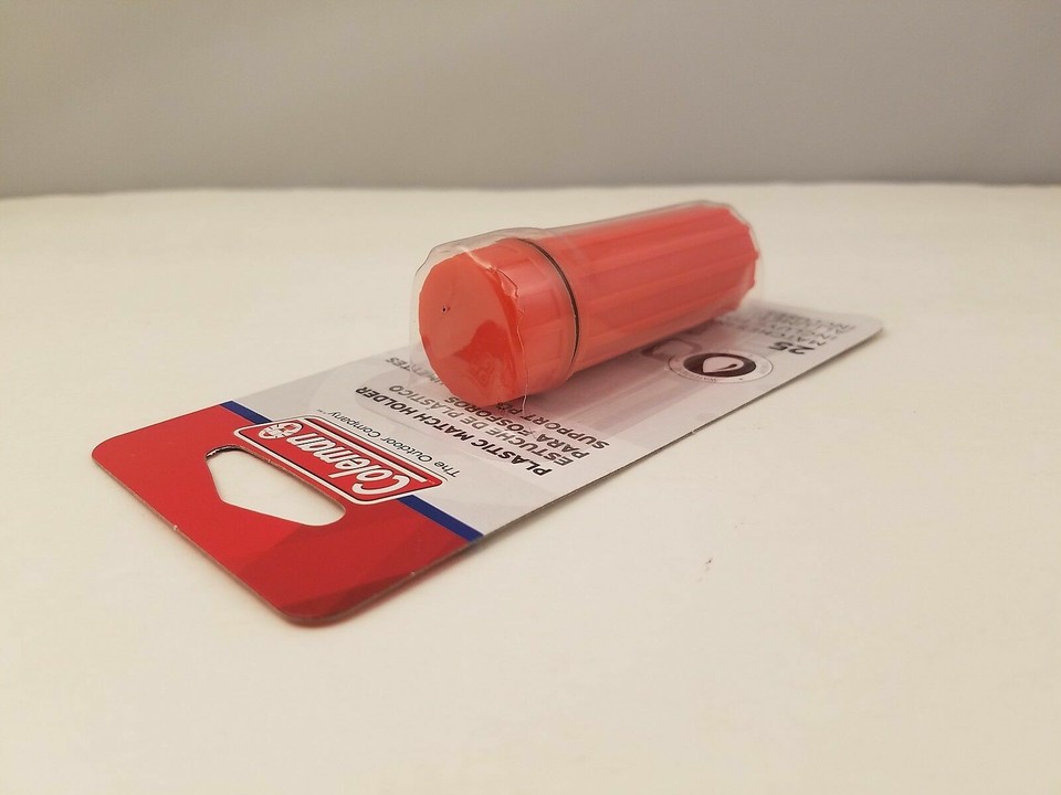COLEMAN Plastic Waterpoof, Match Holder, 25 Matches, Orange, Flint ...