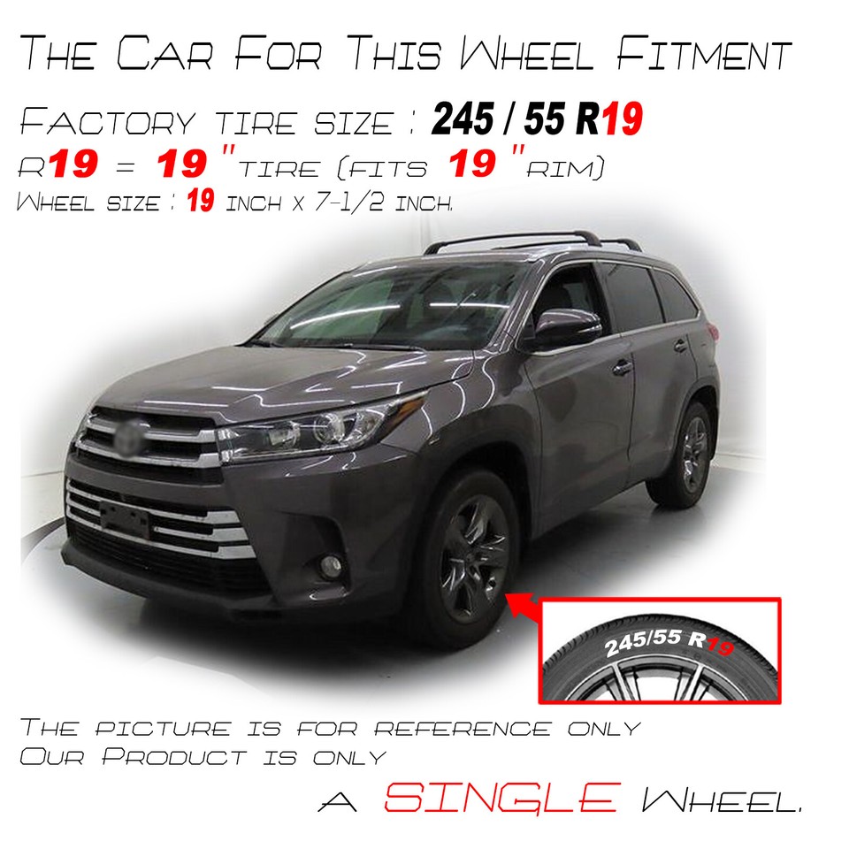 19" Single Dark Chrome Wheel For 2017-2019 Toyota Highlander OE Style ...