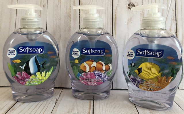 Softsoap Ocean Series Aquarium Fish Soap Pumps 7.5oz Coastal Home Decor ...