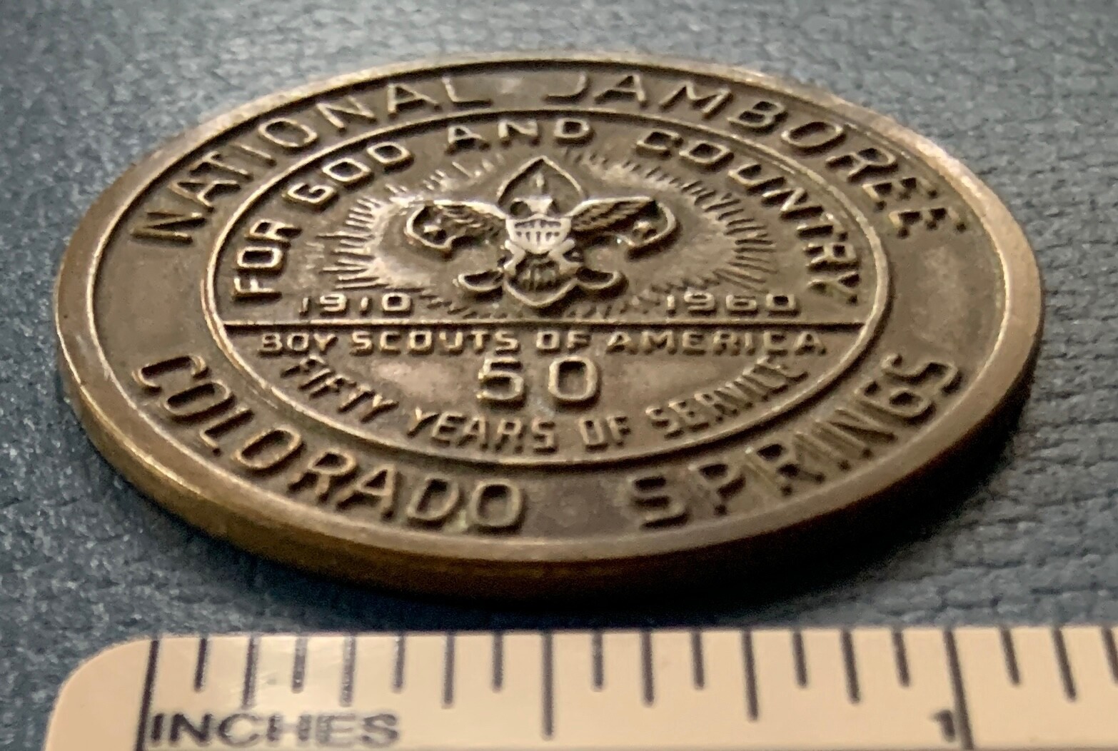 Vintage 1960 NATIONAL JAMBOREE Boy Scout Souvenir COIN Token Colorado ...