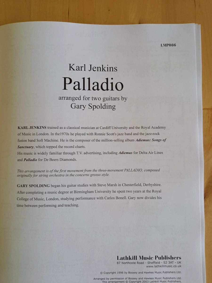 Karl Jenkins Palladio De Beers Online | sims.mpob.gov.my