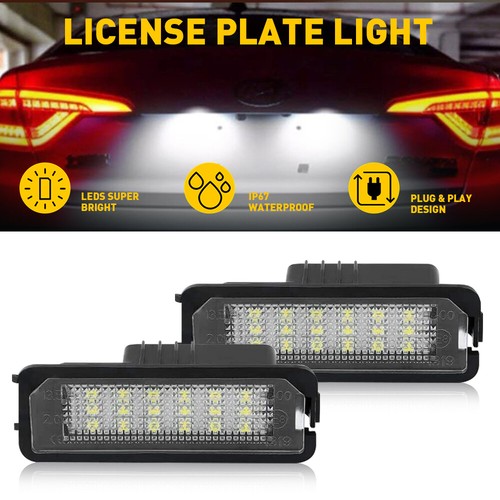 2X Rear Full LED Bumper License Plate Light For 1998-2010 Porsche ...