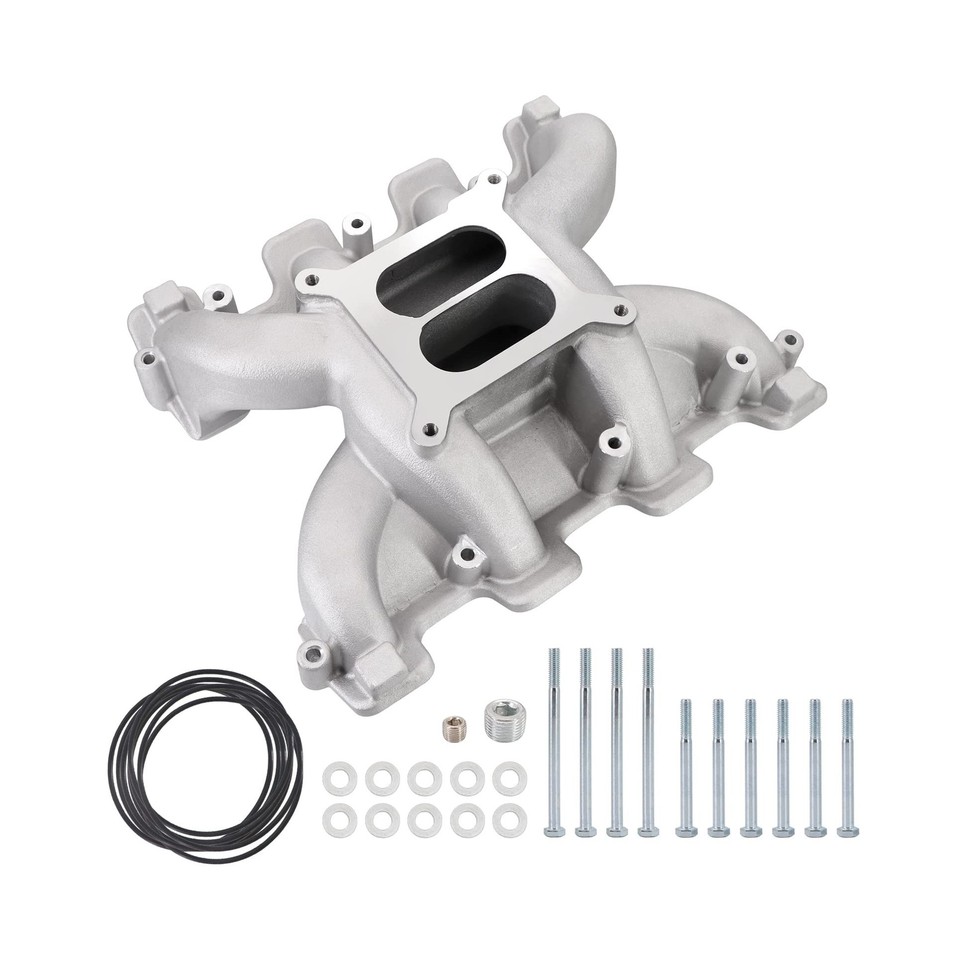 Dokili Dual Plane Carbureted Intake Manifold for G.M LS1 LS2 LS6 Satin ...
