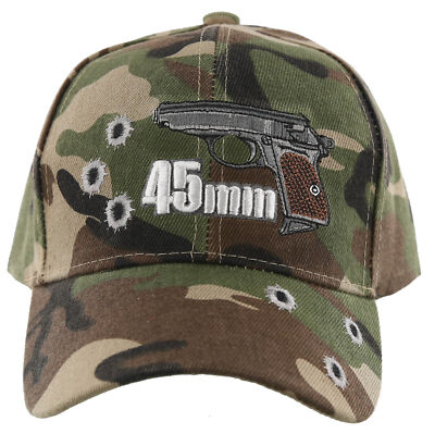 NEW! 45MM PISTOL GUN SIDE BASEBALL CAP HAT GREEN CAMO | eBay