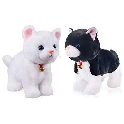 Cat Stuffed Animal Plush Toys Interactive Fluffy Robot Toy Kitty Gift ...