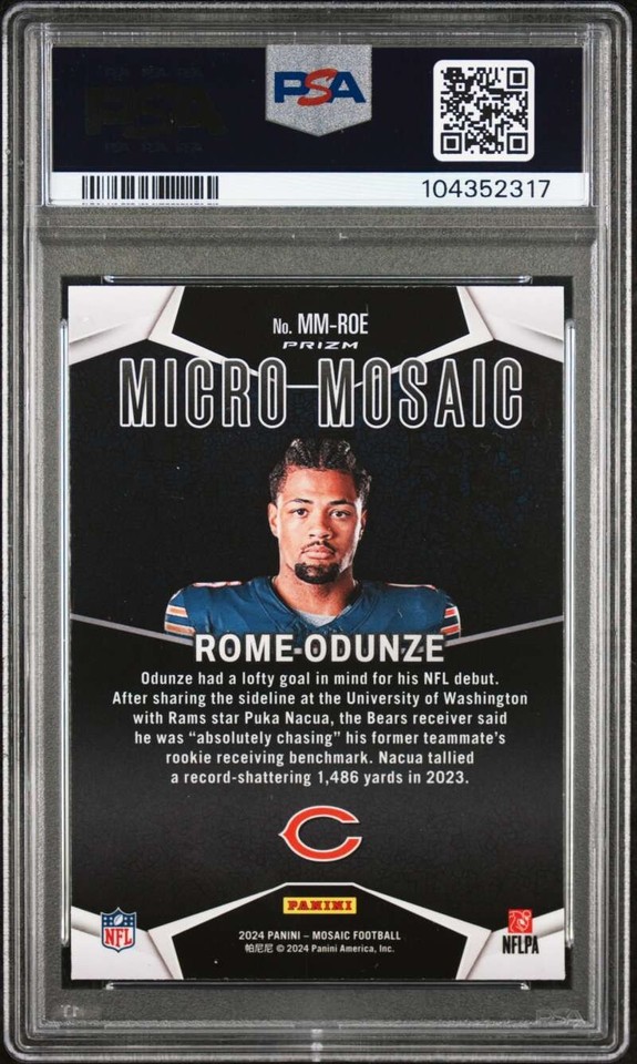2024 Panini Mosaic Rome Odunze #MMROE Micro Mosaic RC PSA 10 WB1867 ...