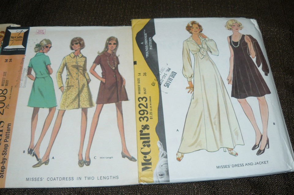 Lot of 7 Vintage 1970s McCalls Sewing Patterns Misses Size 14 Retro ...