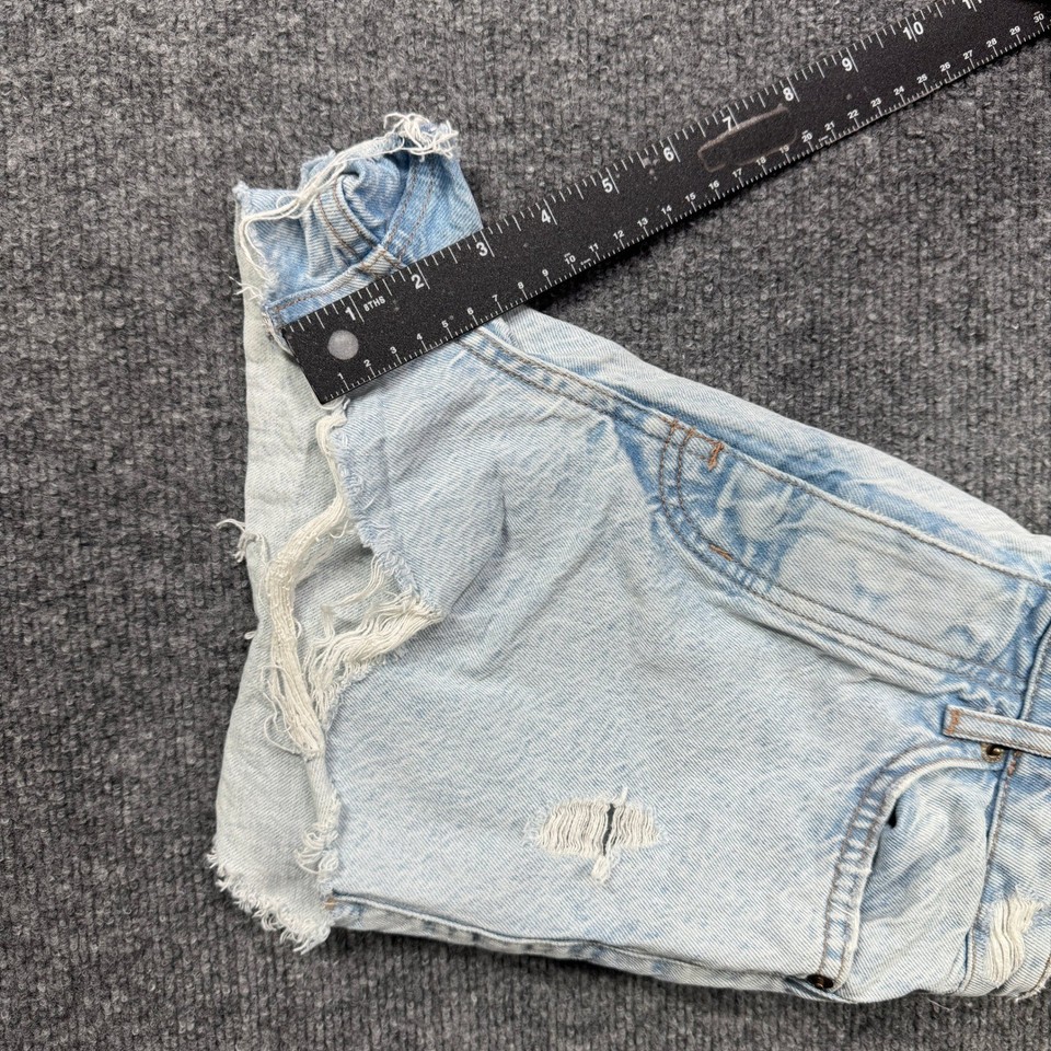 Zara Denim Shorts Womens 0 Light Blue Distressed Cut Off High Rise ...