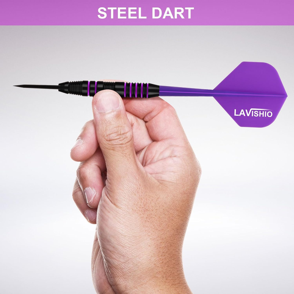 Professional Steel Tip Darts Metal Tip Set with Extra 3 Dart Flights ...