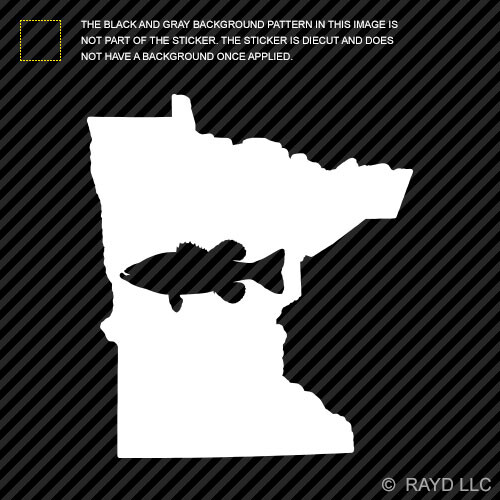 (2x) Minnesota Bass Sticker State Shaped Decal largemouth fishing fish ...