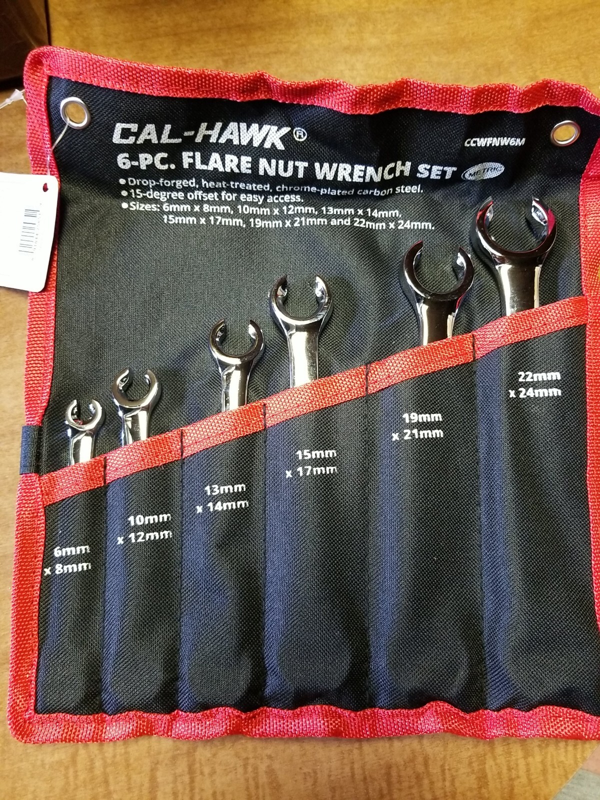 Cal-Hawk 6-pc. Flare Nut Wrench Set - Metric