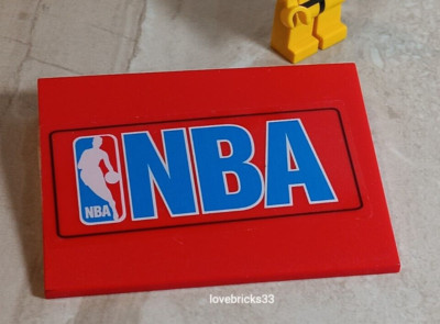 LEGO NBA Basketball Court Sign RED Sticker askew Sponsor Logo Original ...