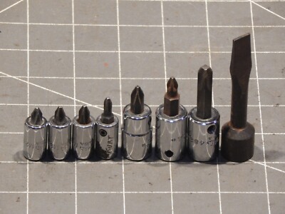 Mac 8Pc 1/4" 3/8" Drive Screwdriver Socket Driver Set Phillips Flathead ...