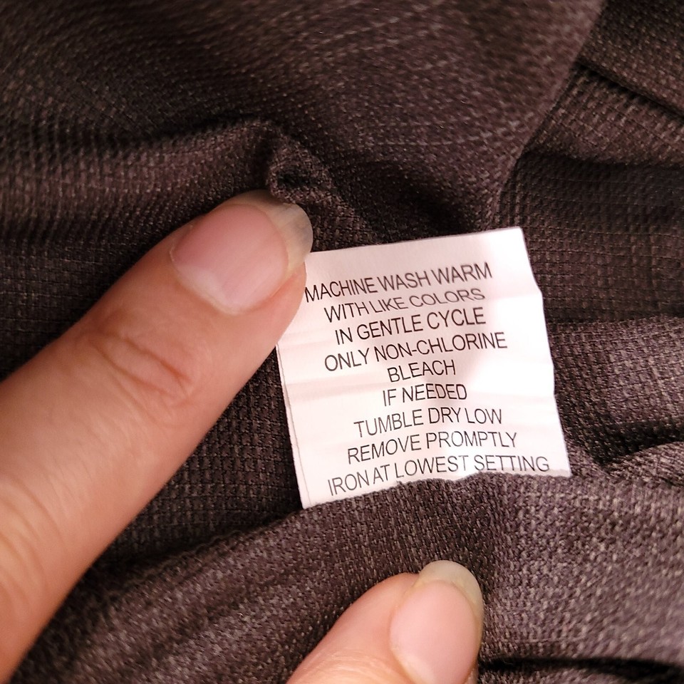 Haband's Fit-Forever Long Sleeve Button Up Shirt Men's Brown Size L Casual | eBay