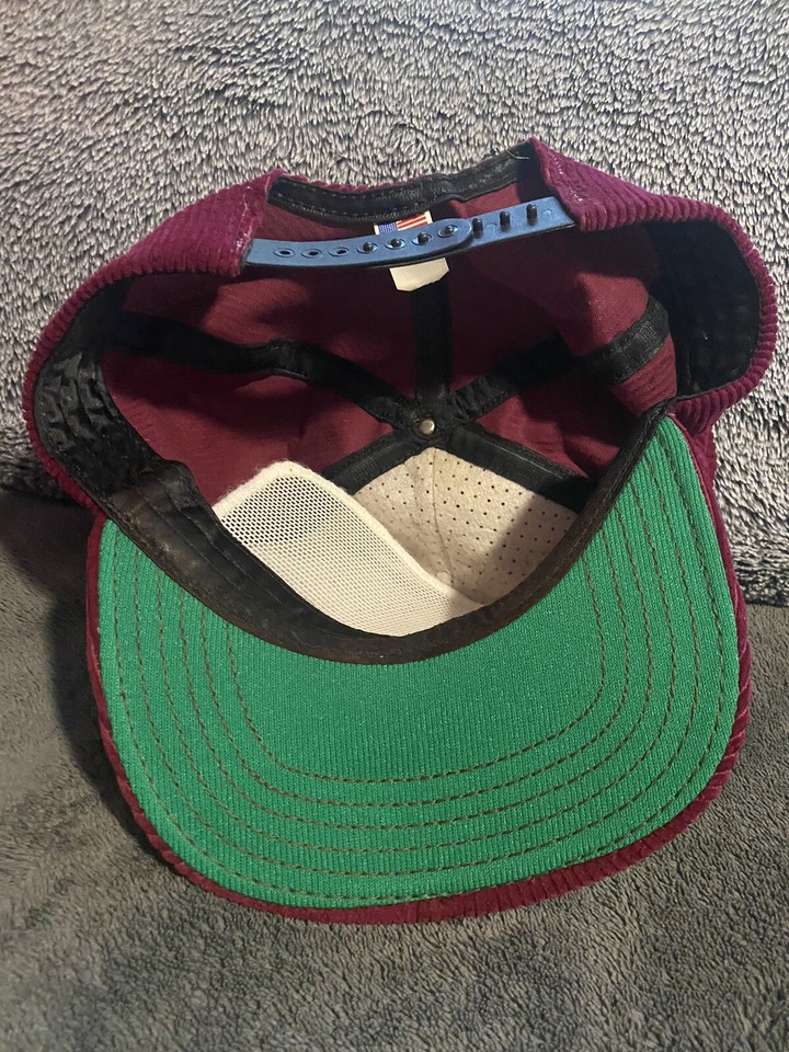Vintage Corduroy Hat Pawn Shop Restaurants Maroon Red Made In USA | eBay