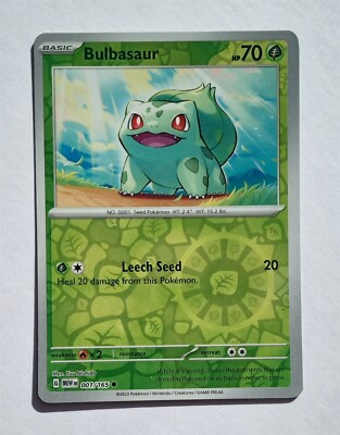 Pokemon - Bulbasaur - SV 151 Scarlet Violet 001/165 - Reverse Holo - NM ...