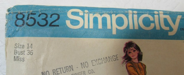 Vintage 1969 simplicity Sewing Pattern 8532 Jumper Dress Size 12 Bust ...