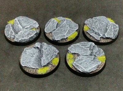 40mm resin bases x5 Rock Slate Stone for Warhammer 40k Age of Sigmar ...