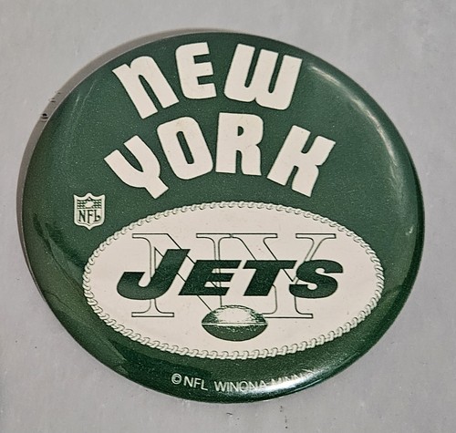 Vintage New York Jets Football Large Pin Button Large 6 inch | eBay