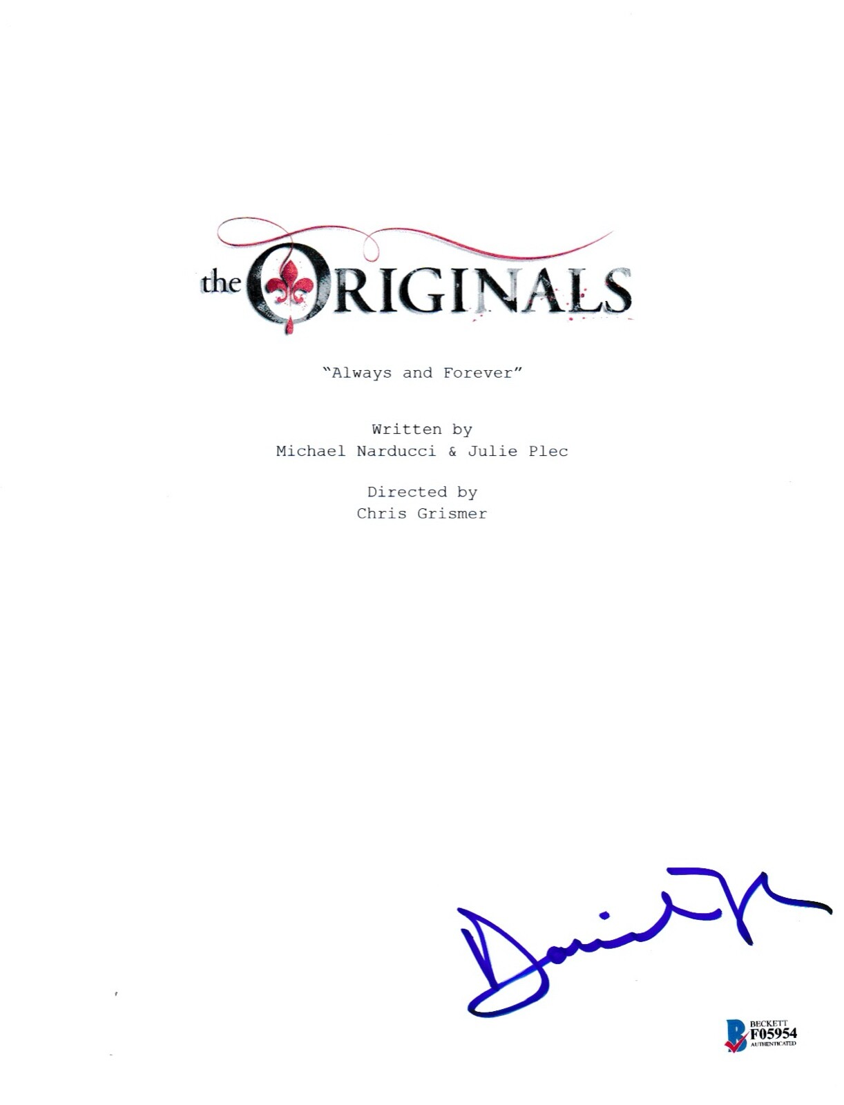DANIEL GILLIES SIGNED ORIGINALS PILOT SCRIPT COVER BECKETT BAS ...