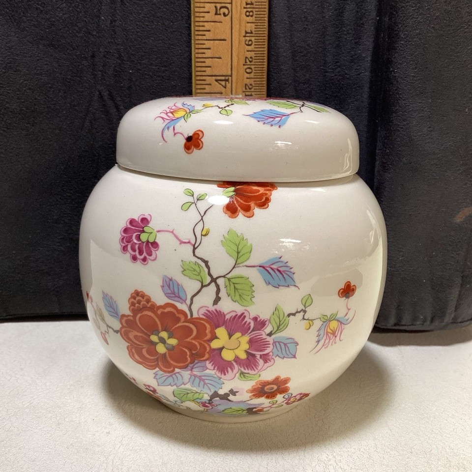 Vintage Sadler English Ceramic Tea Caddy/ Ginger Jar with Floral ...