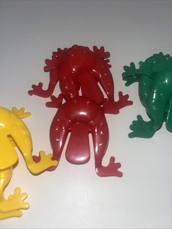 Plastic Jumping Frogs, Red,Blue,Yellow And Green | eBay