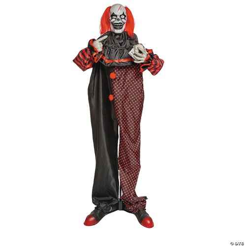 6 Ft. Animated Standing Double-Head Pop-Up Clown Halloween Decoration ...