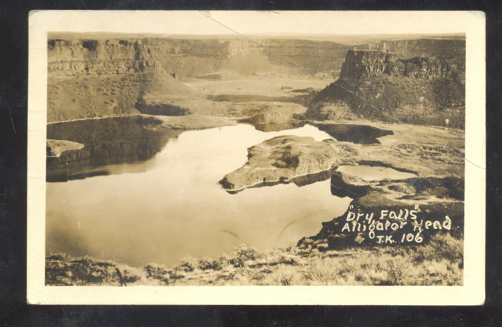 RPPC DRY FALLS WASHINGTON ALLIGATOR HEAD ROCK FORMATION REAL PHOTO ...