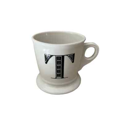 New Anthropologie Initial Monogram Letter T White Coffee Tea Mug Cup | eBay