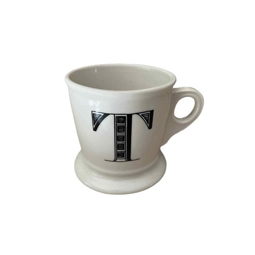 New Anthropologie Initial Monogram Letter T White Coffee Tea Mug Cup | eBay