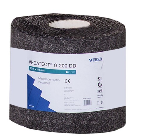 (4,10 €/m) 10 m/Rolle Vedag Mauersperrbahn VEDATECT G200 DD besandet ...
