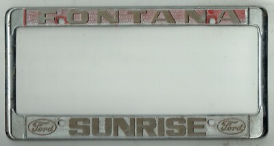 RARE Fontana California Sunrise Ford Vintage FoMoCo Dealer License ...
