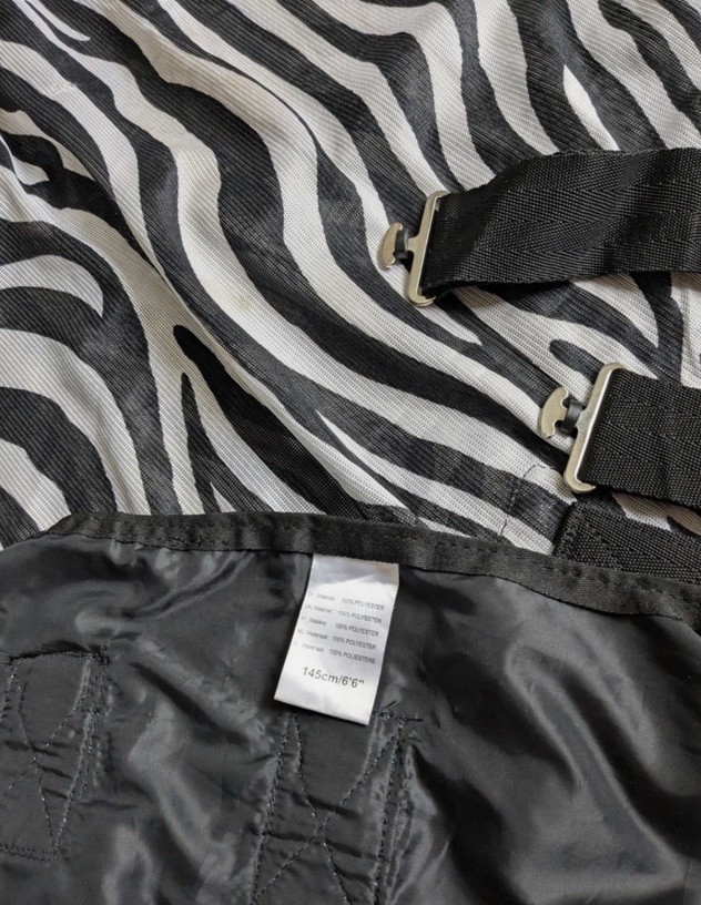 6’6 Fly Rug Thermo- Master Zebra Print Standard Neck Good Clean ...